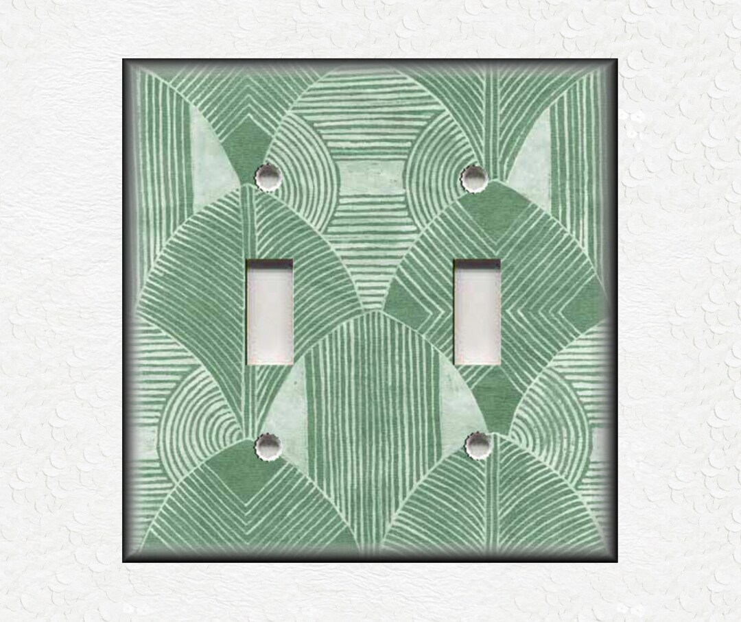 Art Deco Design Light Switch Plate Covers and Outlet Covers - Green ...