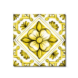 Yellow Flower Ceramic Tile - Flower Design Ceramic Tile Kitchen ...