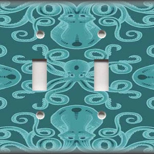 Octopus Switch Plate - Vintage Octopus Decor - Turquoise Octopus Home ...