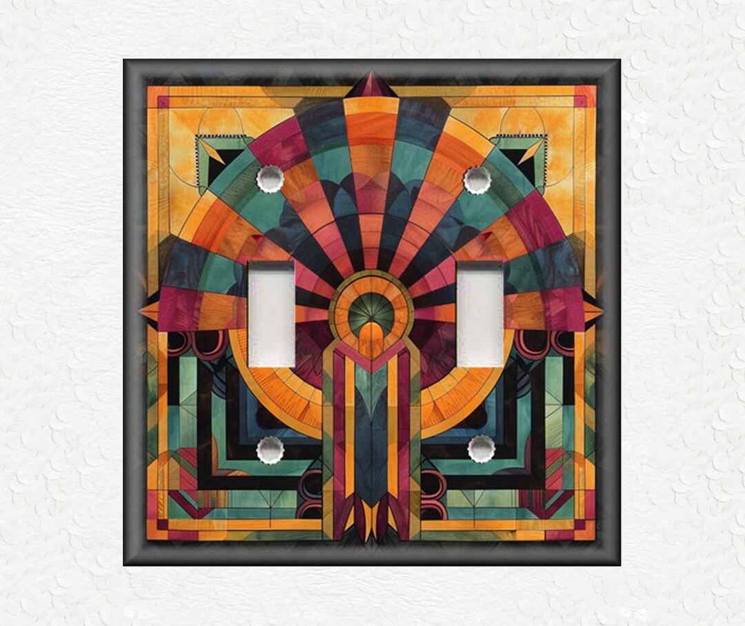 Antique Art Deco Design Metal Light Switch Covers and Outlet Covers ...