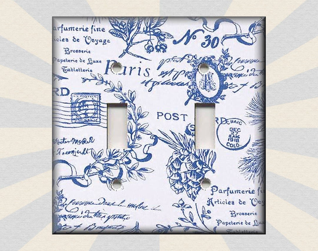 Paris French Toile Home Decor Blue Toile Decor French Decor - Metal ...