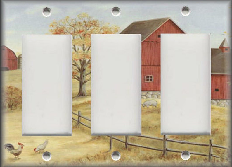 Red Barn Farm Design Country Decor Metal Light Switch - Etsy