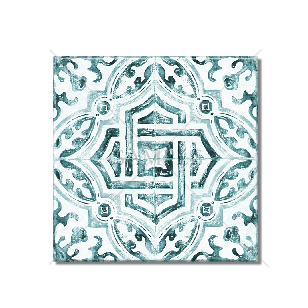 Teal Ceramic Tile - Bathroom Tile - Decorative Ceramic Tile Backsplash ...