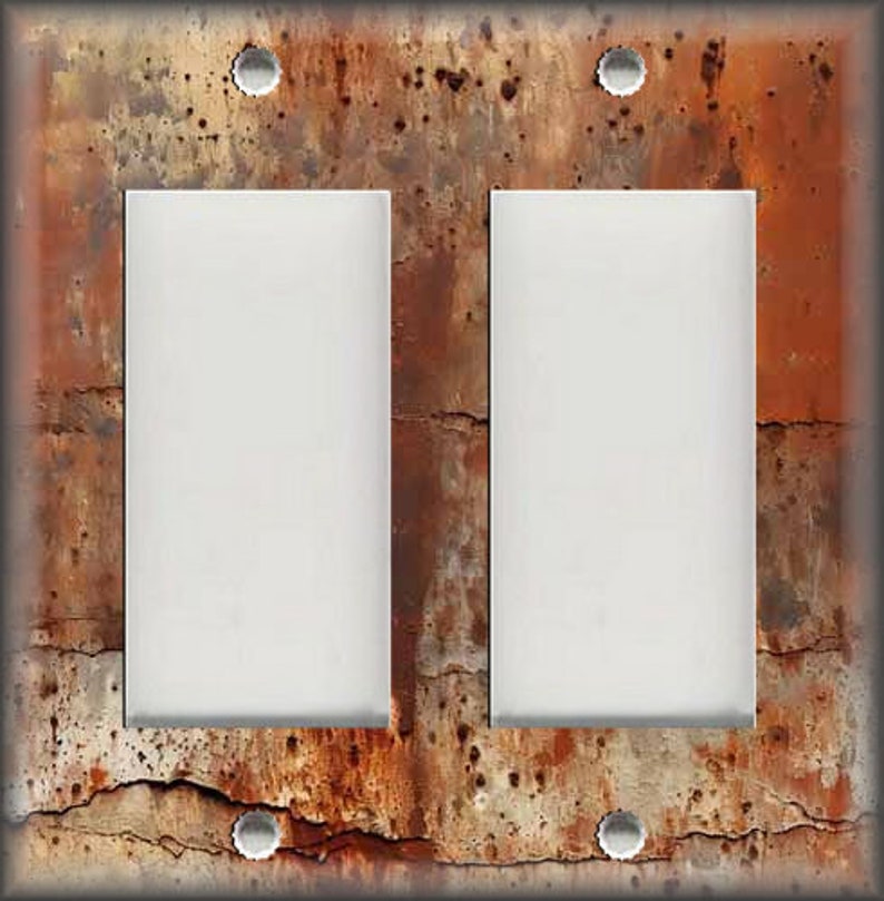 Rusty Metal Light Switch Covers and Outlet Covers - Rusty Copper Metal ...