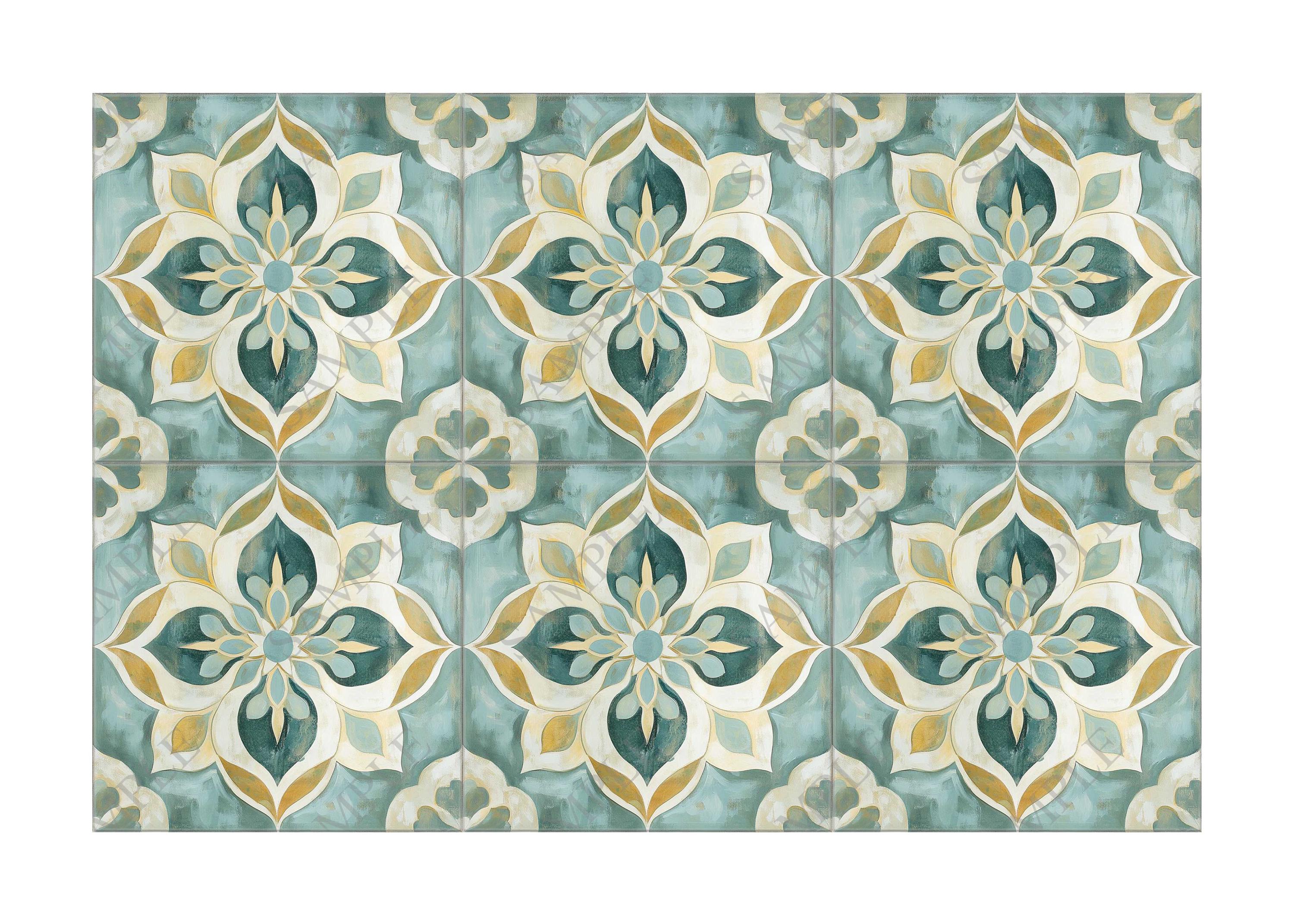 Sea Blue Green Ceramic Backsplash Tile - Patterned Blue Kitchen Unique ...