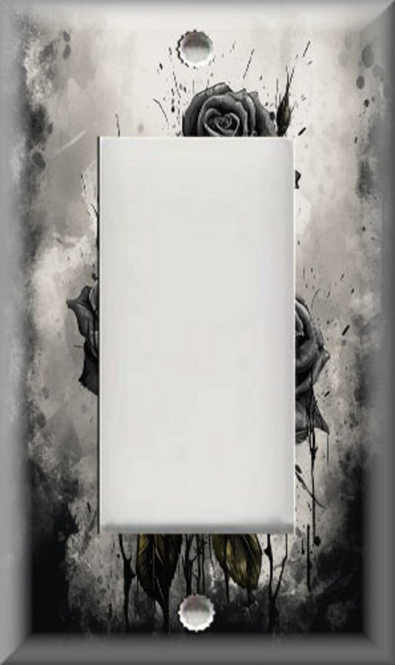 Gothic Design Light Switch Covers and Outlet Covers - Black Rose Design ...