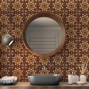 Warm Copper Brown Ceramic Tile Patterned Kitchen Backsplash Tile ...