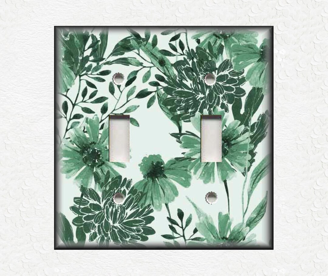 Dark Green Botanical Floral Switch Plate Covers - Unique Floral ...