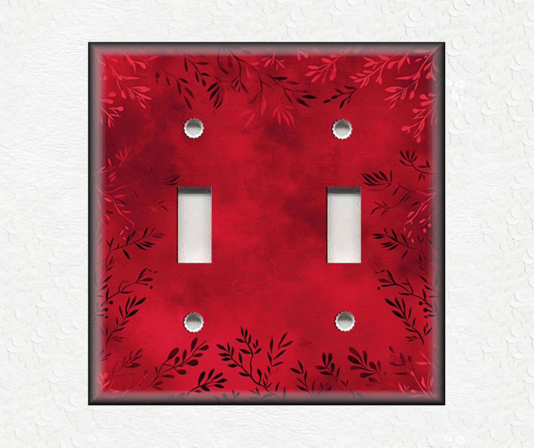 Red Metal Light Switch Plate Cover and Outlet Covers Watercolor Art ...