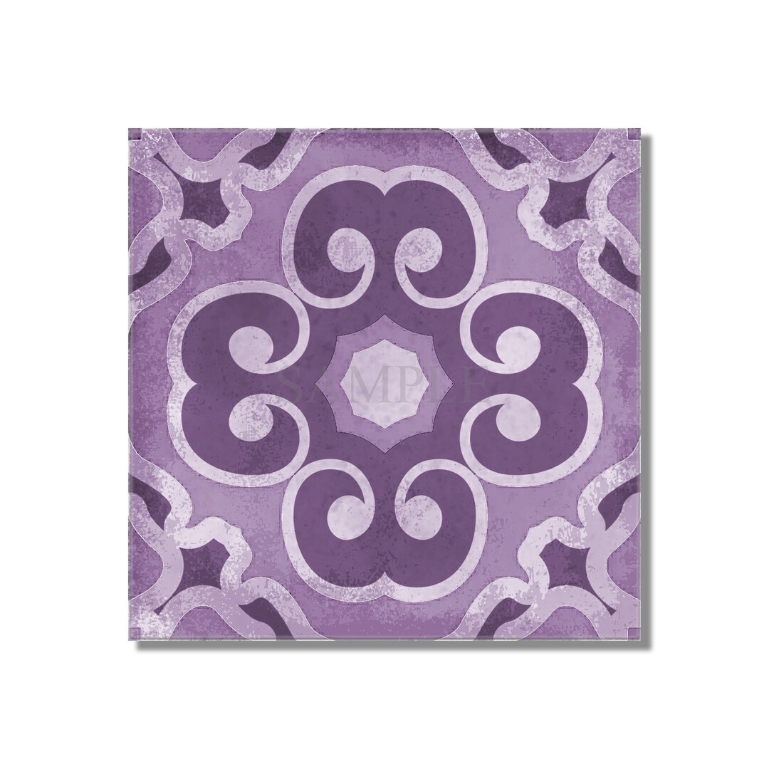 Ceramic Tile Kitchen Backsplash Tile Vintage Purple - Bathroom Tile ...