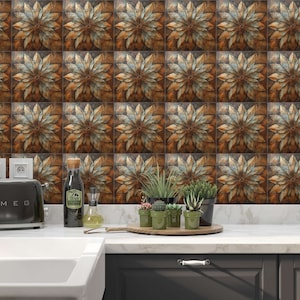 Copper Patina Design Ceramic Tile Kitchen Backsplash Tile - Ceramic ...