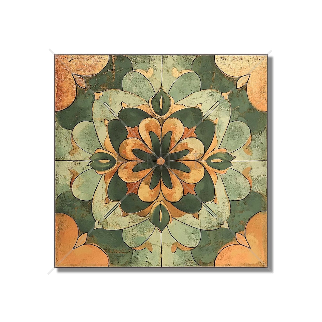 Aged Green Copper Ceramic Tile - Vintage Aged Design Tile - Unique ...