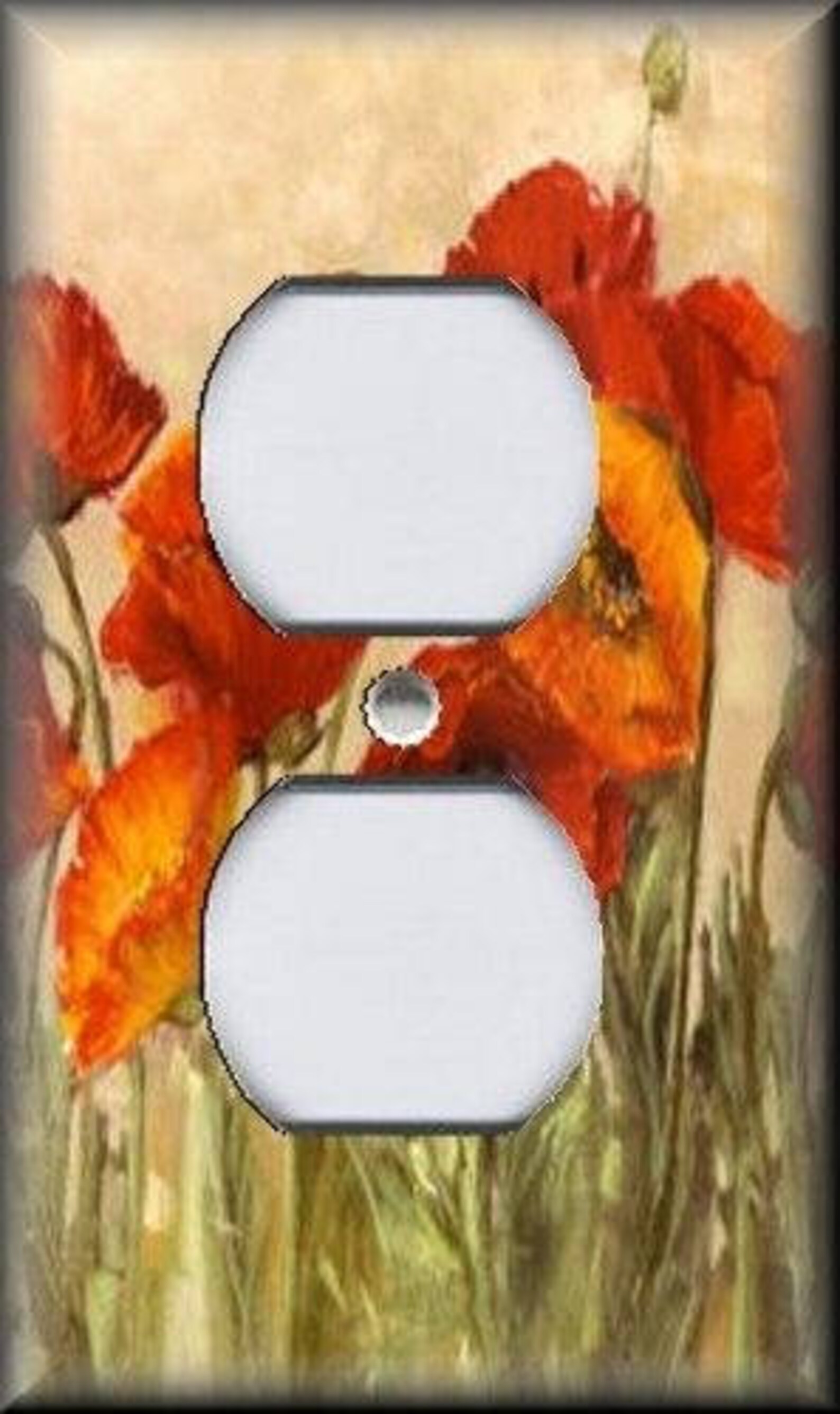 Orange Poppy Flowers Switch Plate Covers - Metal Light Switch Plate ...