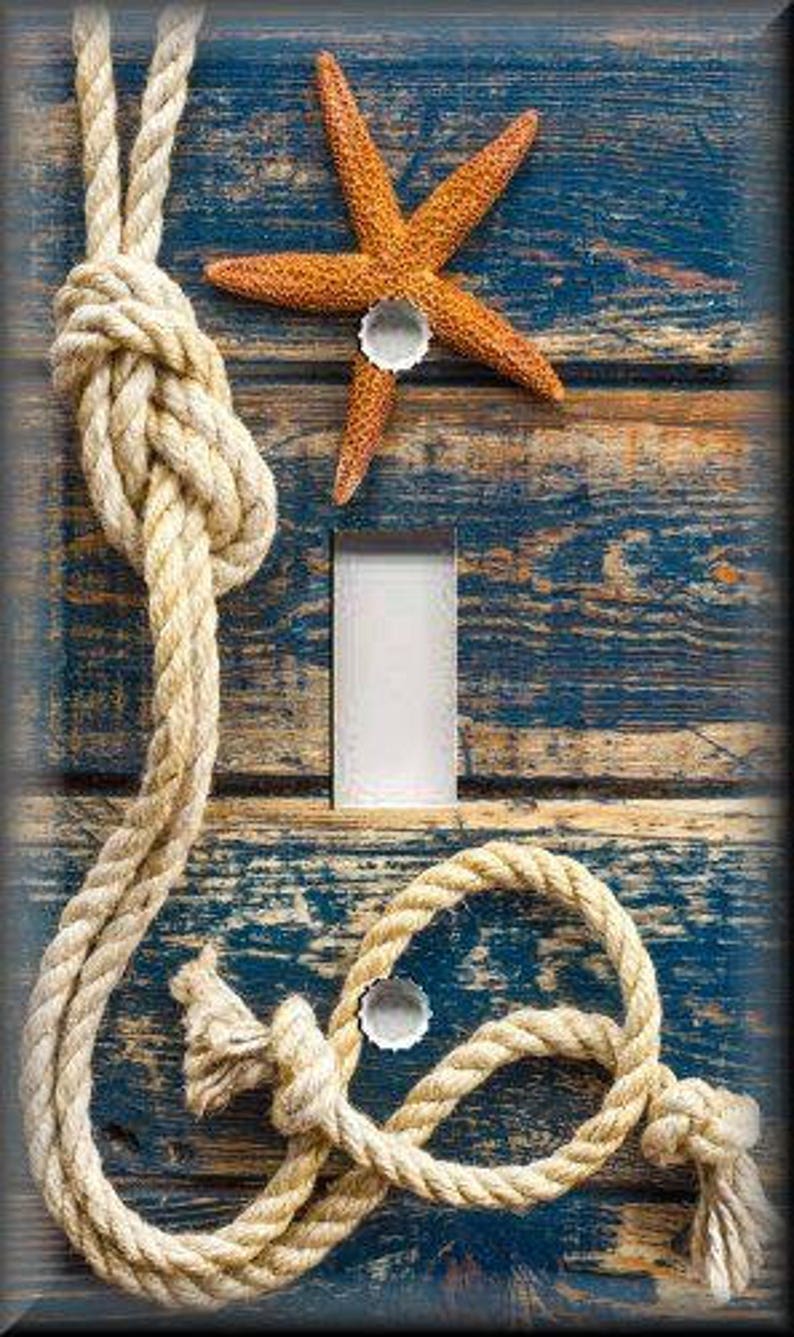 Beach Switch Plates and Outlet Covers - Starfish Blue Nautical Decor ...