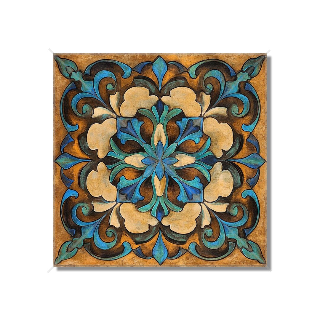 Turquoise Blue Brown Ceramic Tile - Unique Kitchen Backsplash Tile ...