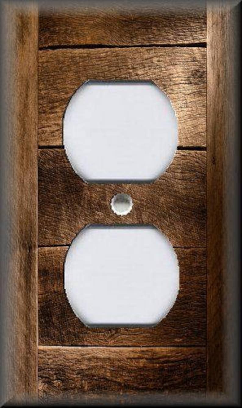 Rustic Barn Wood Planks Design Country Cabin Home Decor Brown - Metal ...