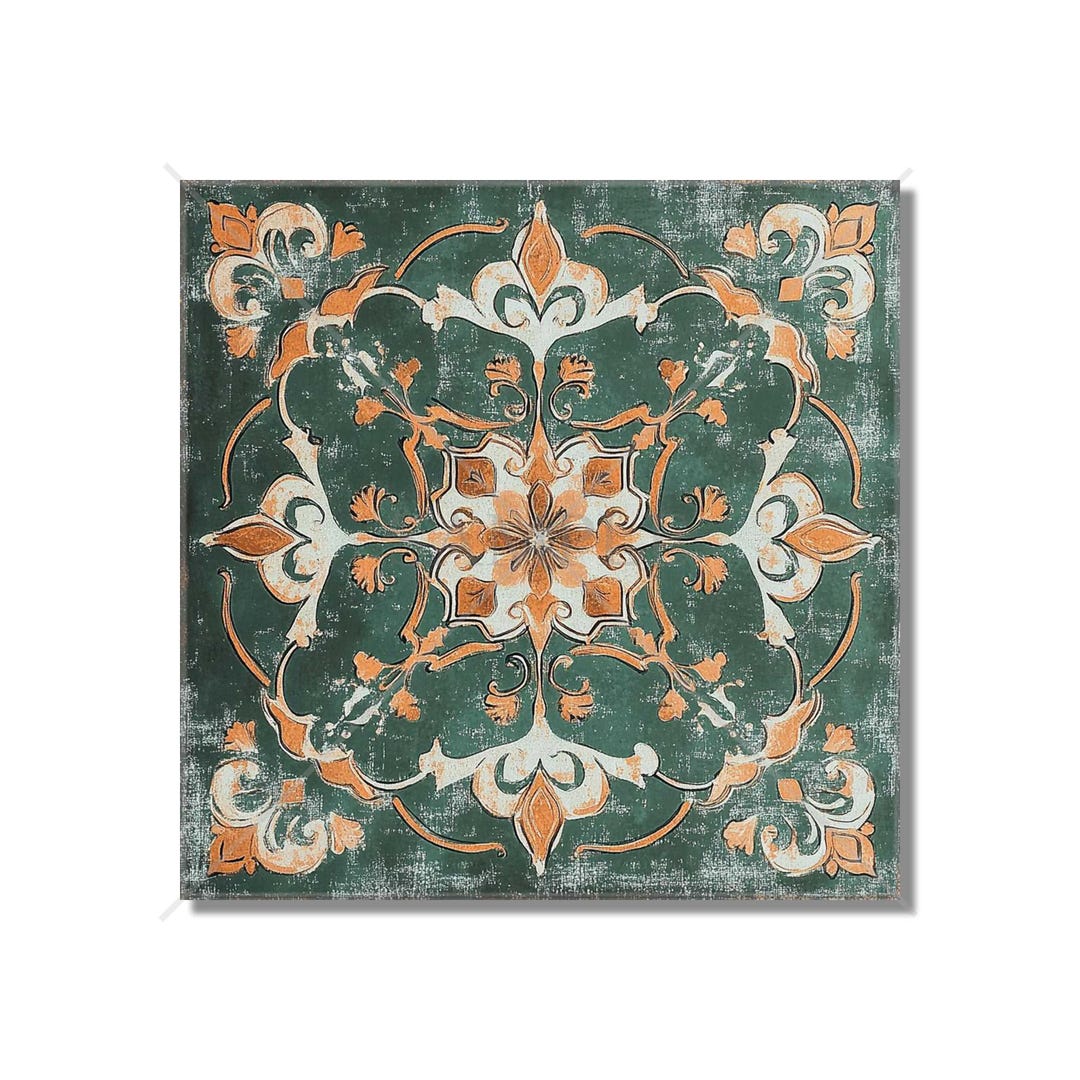 Dark Green Copper Ceramic Tile - Vintage Aged Design Tile - Unique ...