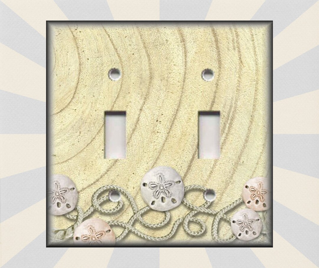 Sand Dollars Rope Design Shell Switch Plate- Metal Light Switch Plate ...