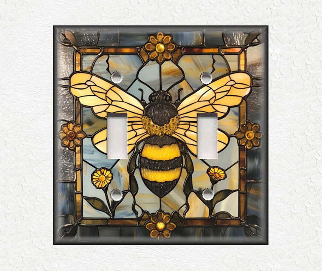 Stained Glass Bee Design Home Decor Metal Light Switch Plate Covers ...