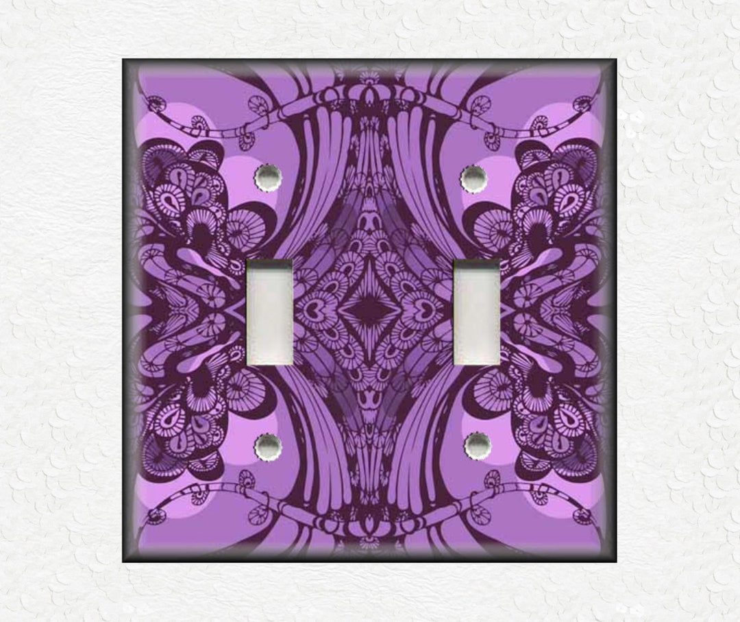 Purple Art Nouveau Design Light Switch Plate Covers Unique Decorative ...