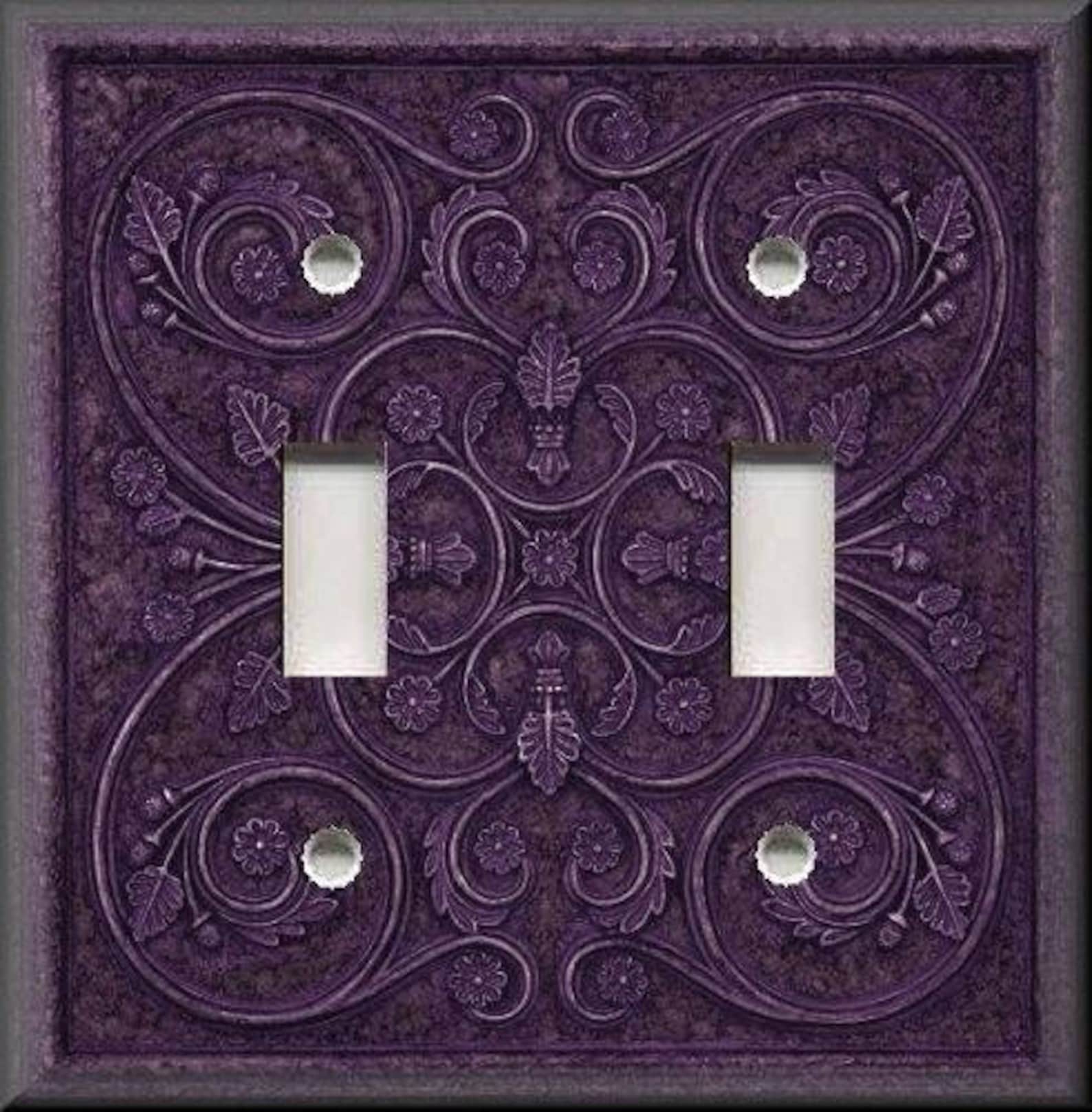 French Pattern Design Purple Decor French Decor - Metal Light Switch ...