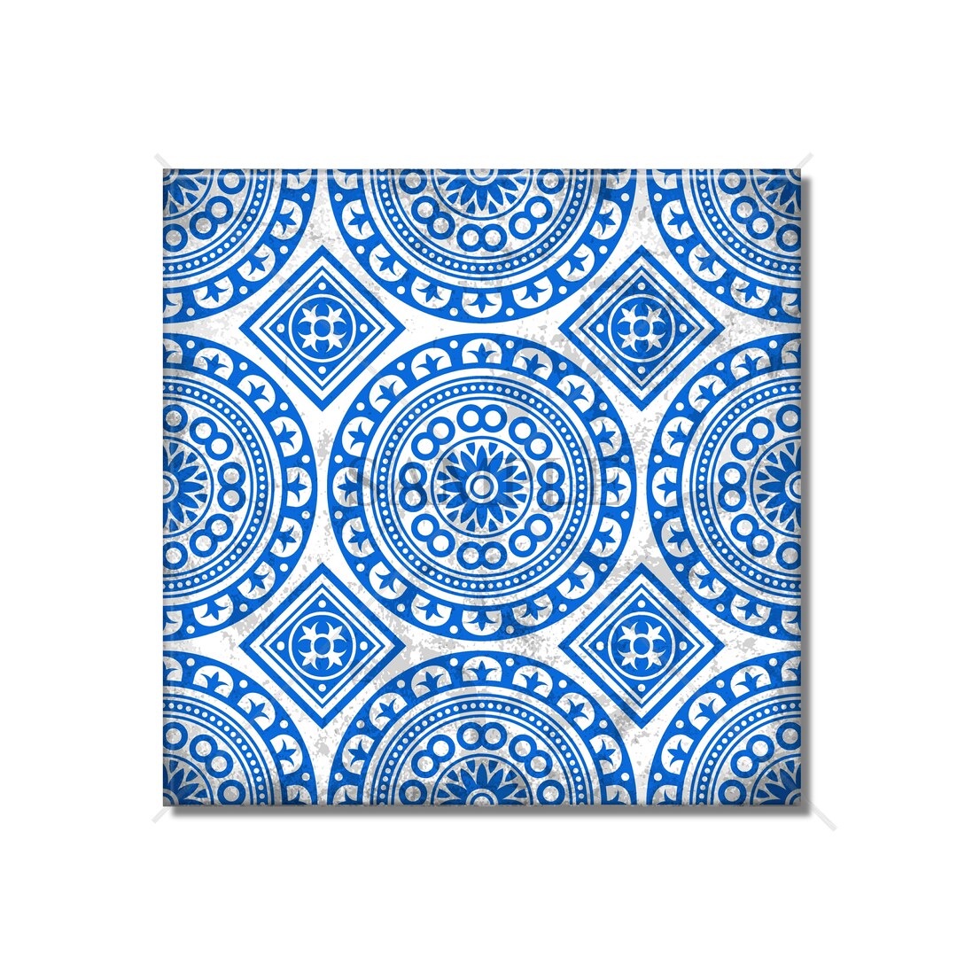Blue White Decorative Patterned Ceramic Tile - Vintage Tile Design ...