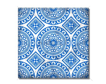 Blue and White Floral Ceramic Tile Decorative Ceramic Tile Blue and ...