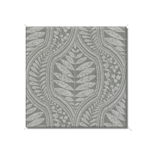 Gray Botanical Leaf Pattern Ceramic Tile - Leaf Design Ceramic Kitchen ...