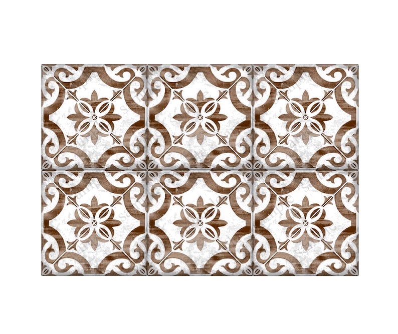 Brown Decorative Ceramic Tile - Vintage Moroccan Design Ceramic Kitchen ...