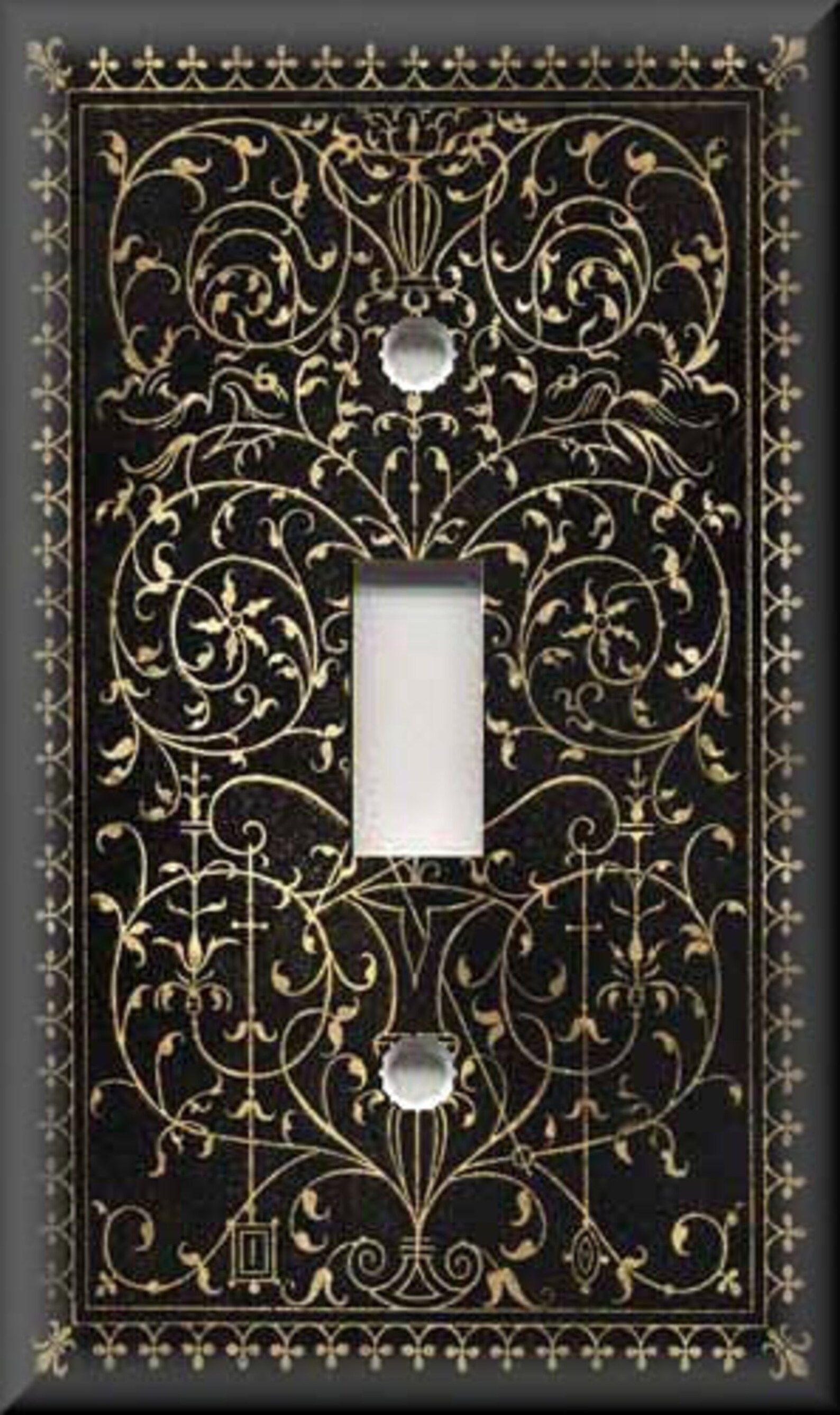 Art Deco Gold and Black Metal Switch Plate Covers and Outlet Covers Set ...