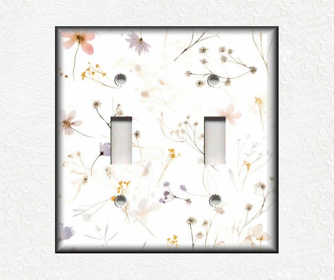 Botanical Pressed Flowers Light Switch Cover - Botanical Art Design ...