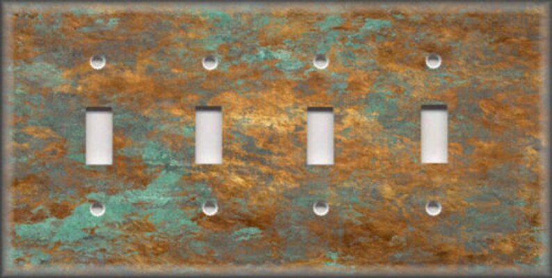 Metal Light Switch Cover Image of Aged Copper Patina | Etsy