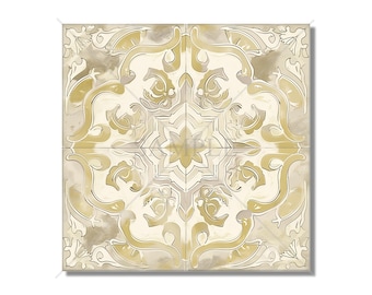Tan and Cream Ceramic Tile Backsplash Tile Decorative Tan Tile Tan ...