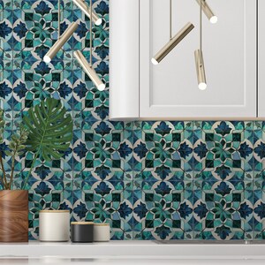 Blue Turquoise Ceramic Tile Modern Design Kitchen Blue Backsplash Tile ...