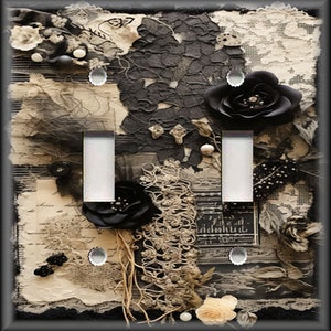 Gothic Design Light Switch Covers and Outlet Covers - Black Rose Design ...