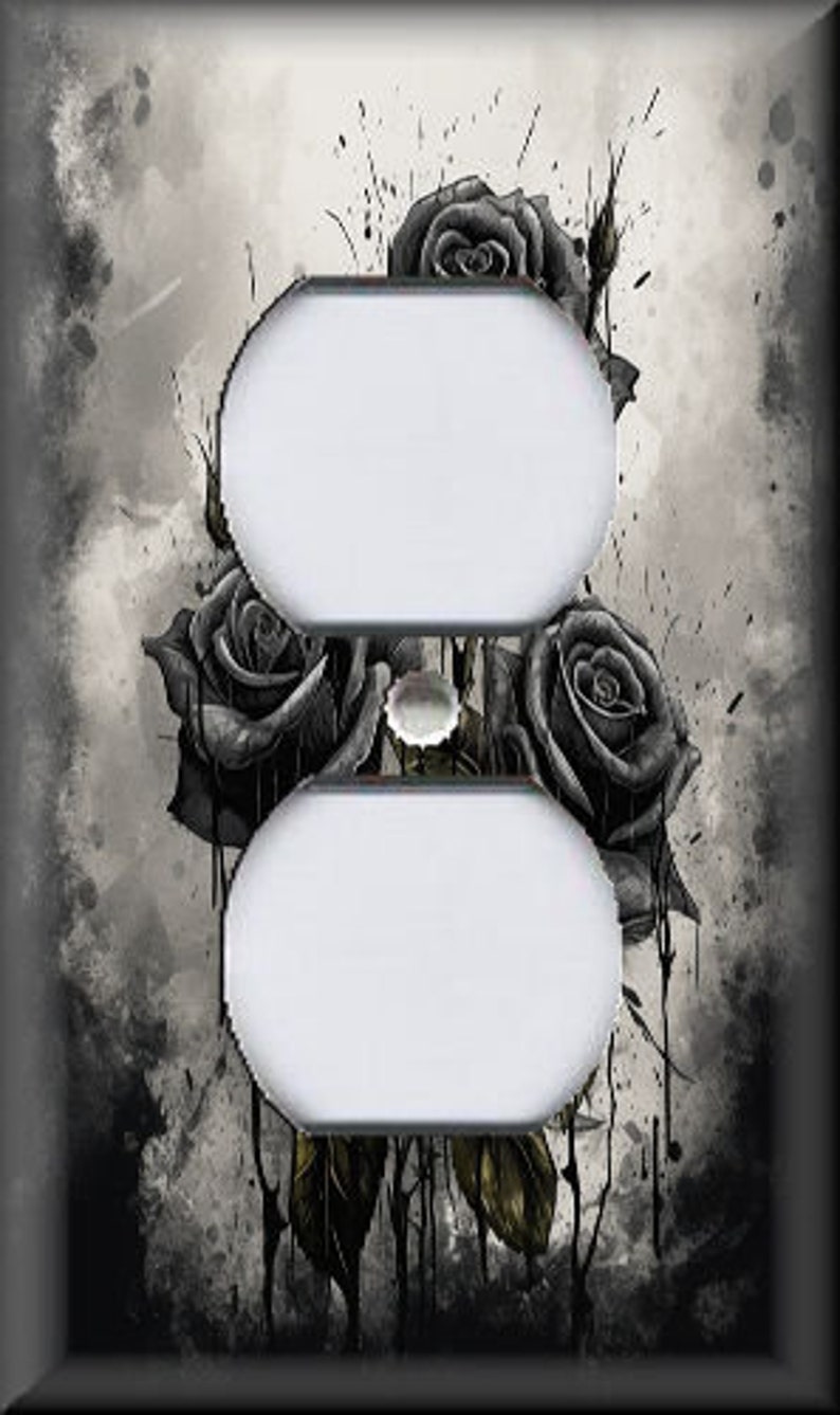 Gothic Design Light Switch Covers and Outlet Covers - Black Rose Design ...