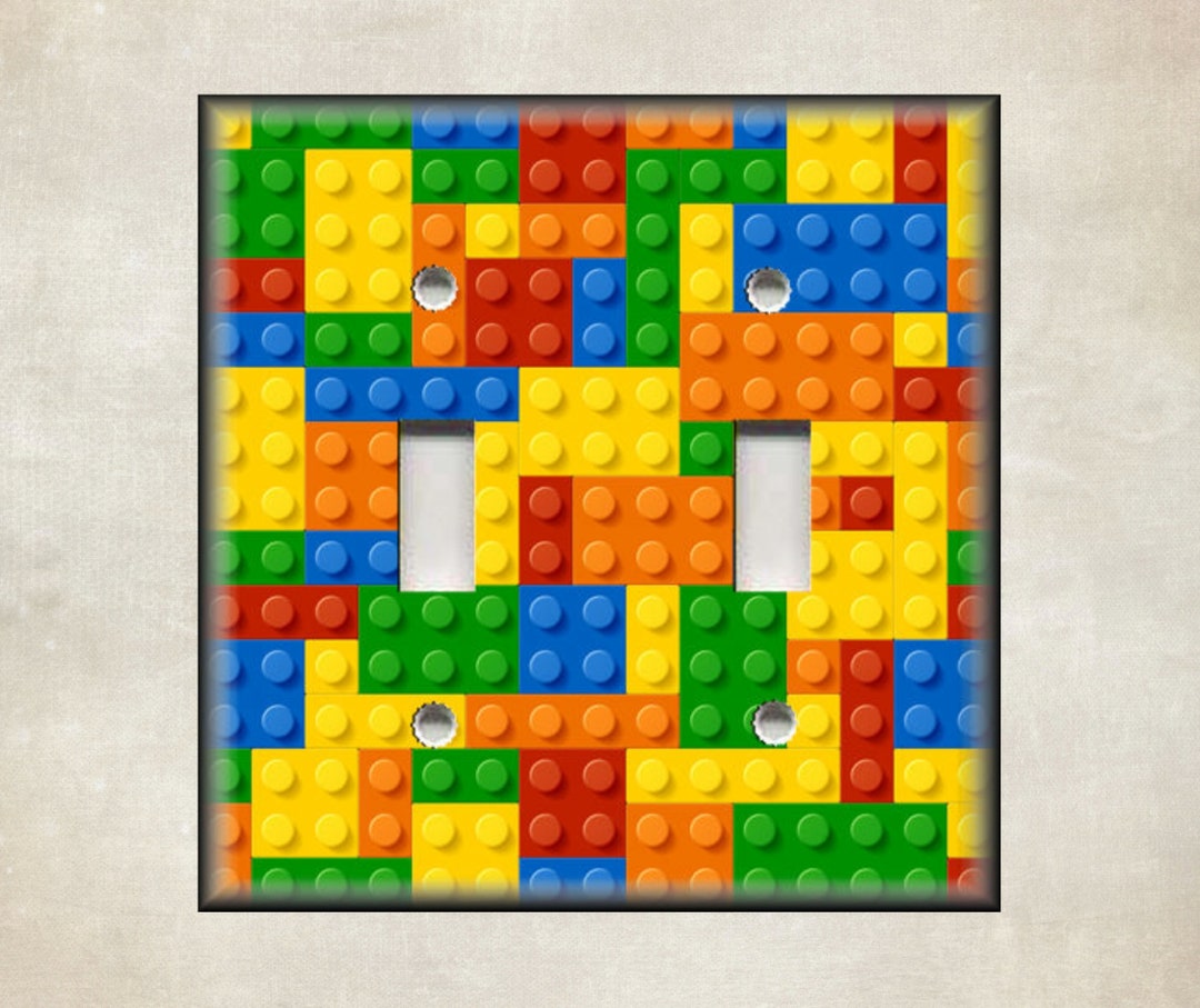 Bright Building Blocks Kids Room Light Switch Plates Outlet Covers and ...