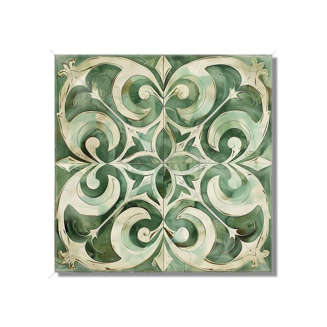 Sage Green Ceramic Tile - Green Kitchen Backsplash - Decorative Accent ...