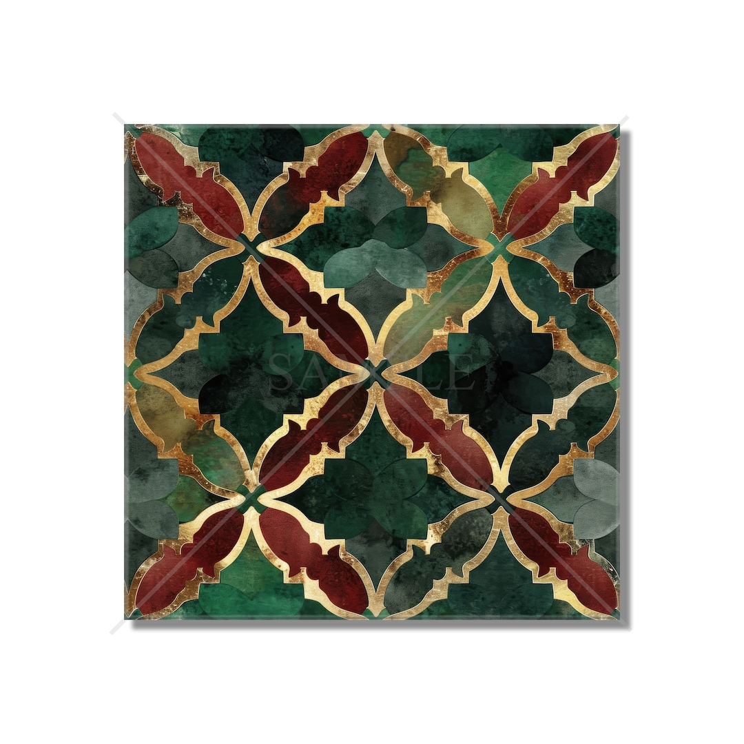 Green Copper Ceramic Tile Moroccan Kitchen Backsplash Tile - Bathroom ...