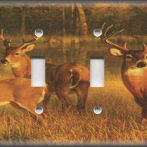 Rustic Cabin Deer Decor Metal Light Switch Plate Cover Rustic Home ...