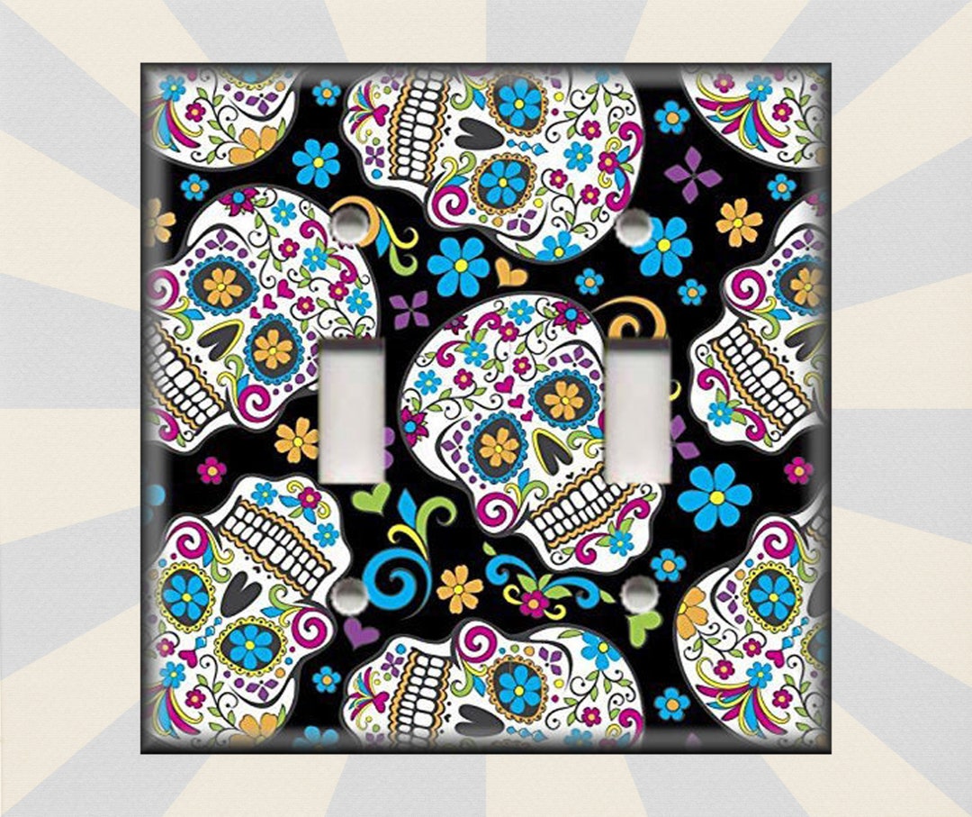 Sugar Skulls Switch Plate Covers Day of the Dead Decor Metal Light ...