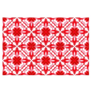 Decorative Red Ceramic Tile - Red and White Backsplash Tile - Kitchen ...