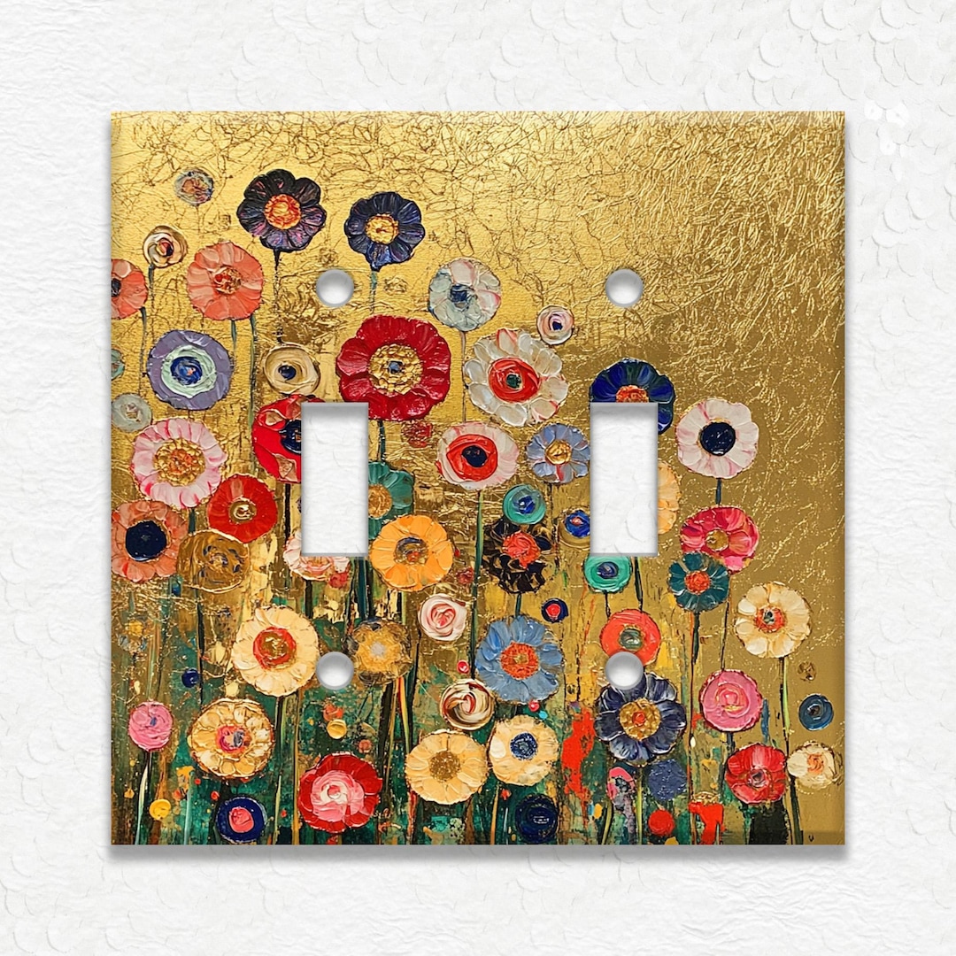 Wildflowers Design Metal Switch Plates and Outlet Covers Unique Light ...