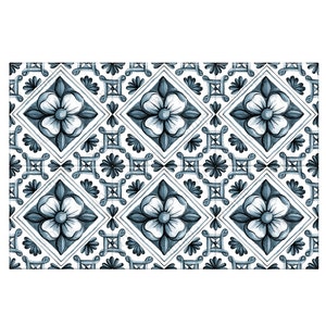Blue Grey Flower Ceramic Tile - Flower Design Ceramic Tile Kitchen ...