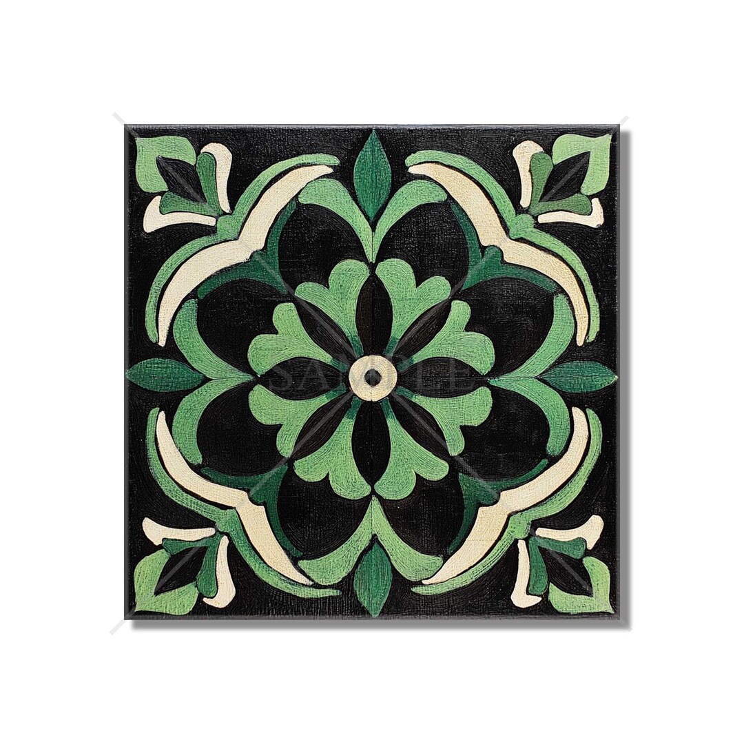 Dark Green Black Ceramic Tile Vintage Design Tile Unique Green Kitchen ...