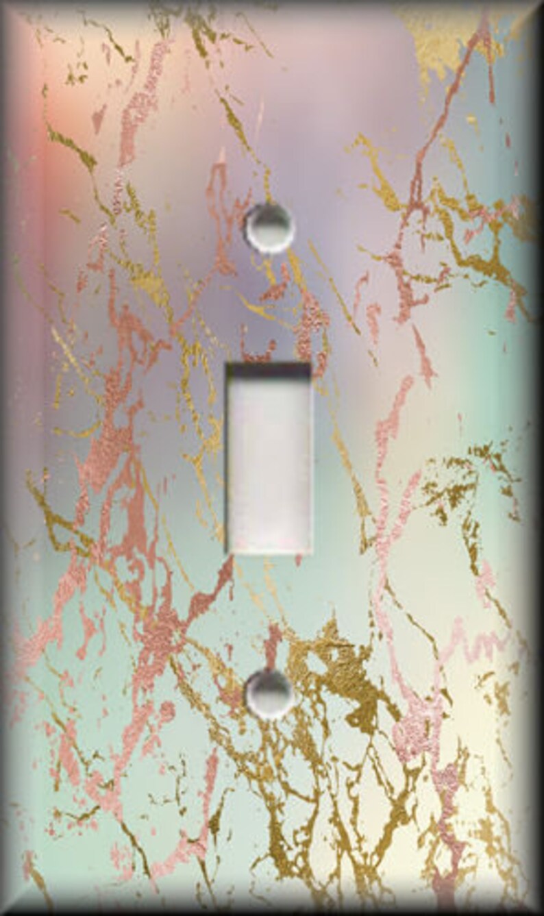 Metal Light Switch Covers - Marble Stone Art Design Home Decor Pastel ...
