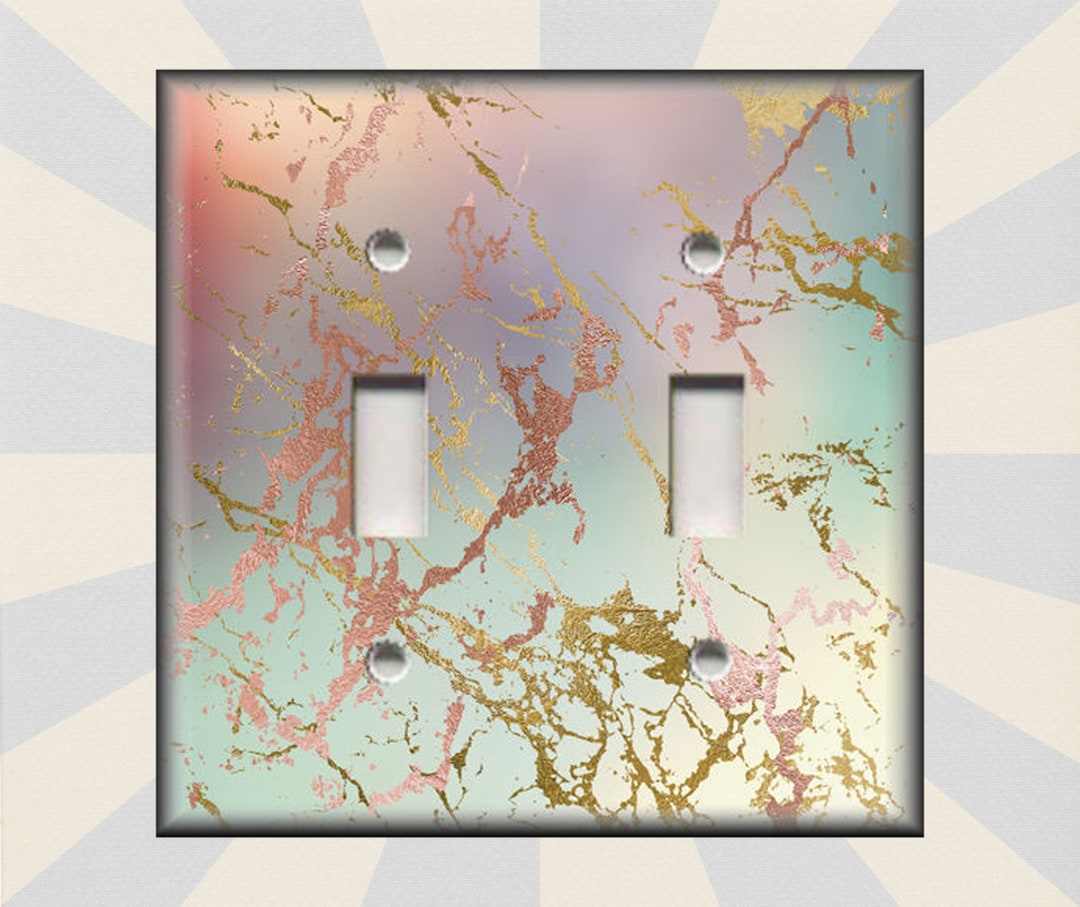 Metal Light Switch Covers - Marble Stone Art Design Home Decor Pastel ...