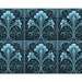 Ceramic Tile Kitchen Backsplash Tile - Blue Vintage Art Nouveau Design ...