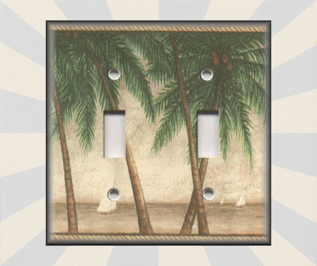 Beach Switch Plates Outlet Covers - Coastal Decor Palms Tropical Palm ...