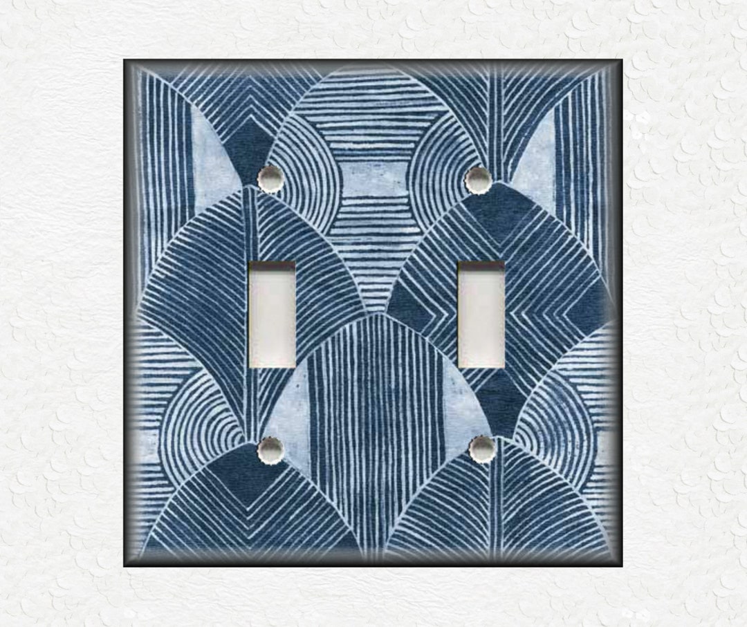 Navy Blue Light Switch Plate Covers and Outlet Covers - Art Deco Design ...